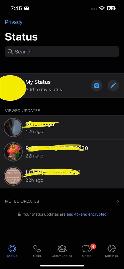 cannot see status r whatsapp