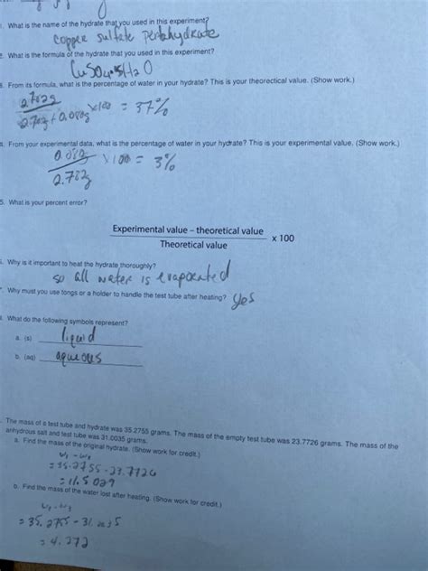 4 from your experimental data what is the