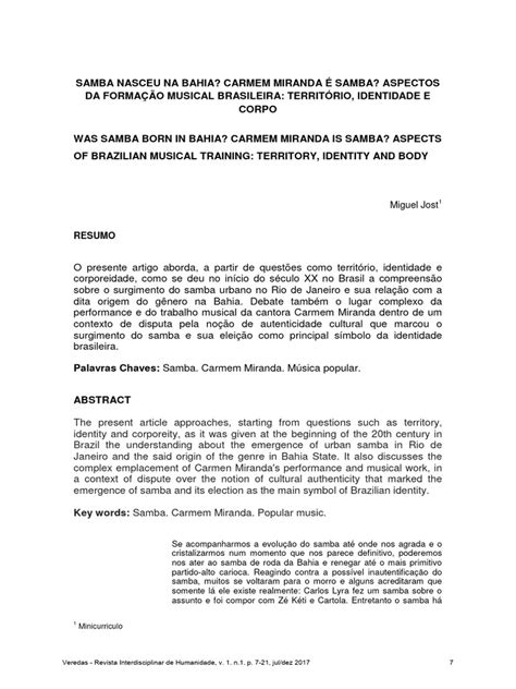 Samba Nasceu Na Bahia Carmem Miranda É Samba Aspectos Da Formação