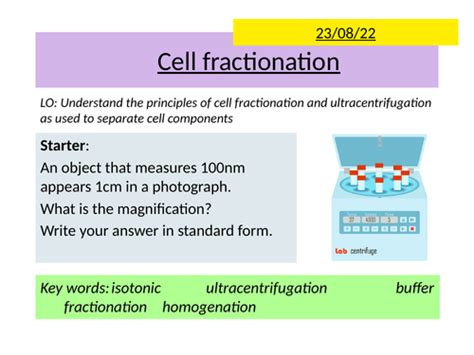 Aqa 22 Cell Fractionation Teaching Resources