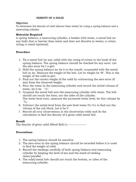 experiment 1 density of a solid pdf