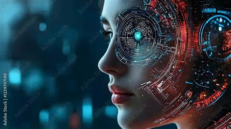 Futuristic Digital Interface Showcasing A High Tech Biometric Facial