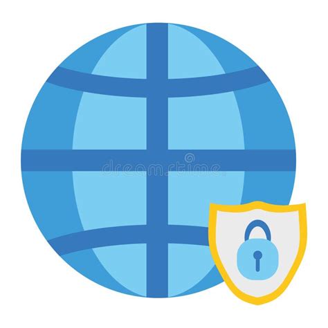 Data Security Illustration With Internet Icon And Padlock Stock Illustration Illustration Of