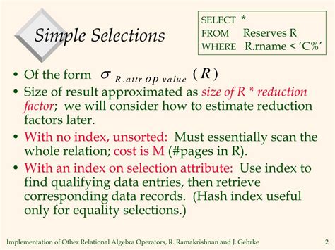 ppt implementation of other relational algebra operators powerpoint