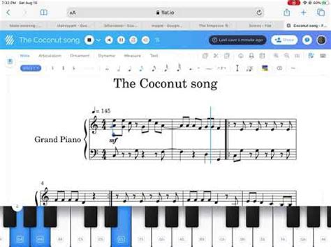 The Coconut Song Piano Sheet Music Youtube