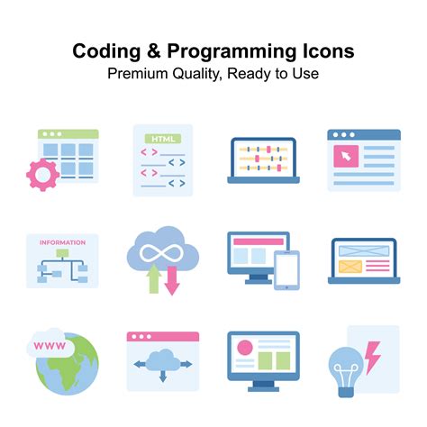 Well Designed Coding And Programming Icon Set Ready For Premium Use Vector Art At Vecteezy