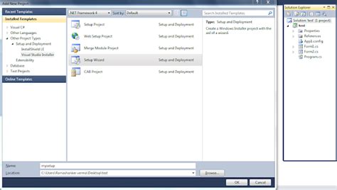 how to create setup file exe file from windows forms application my