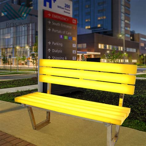Garden Park Luminous Chair Shopping Mall Row Bench Lamp Outdoor Leisure