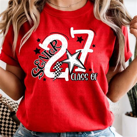 Senior 2027 Png Class Of 2027 Graduation Shirt Design Football Finish