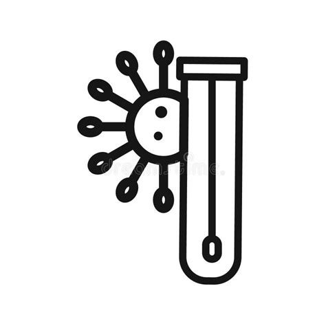 Pcr Test Icon Black Line Art Vector Logo Stock Vector Illustration Of