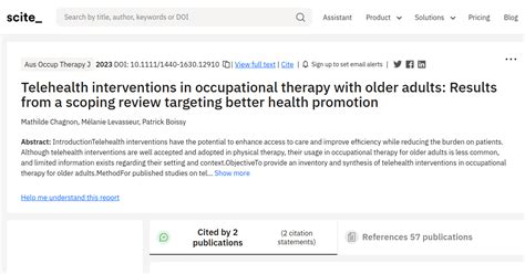 Telehealth Interventions In Occupational Therapy With Older Adults