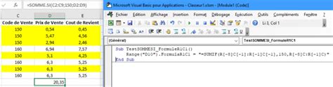 VBA Fonctions SOMME SI Et SOMME SI ENS Automate Excel