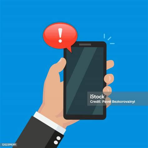 휴대 전화에서 악성 코드 알림 또는 오류의 개념 스마트 폰에서 주의 메시지 버블 스팸 데이터의 빨간색 경고 경고 안전하지 않은 연결 사기 바이러스 벡터 그림입니다 Brand