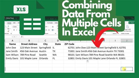 How To Combining Data From Multiple Cells In Excel Youtube