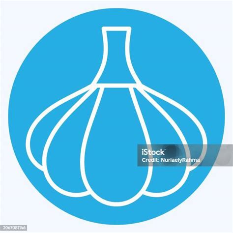 아이콘 마늘 향신료 기호와 관련이 있습니다 파란 눈 스타일 심플한 디자인 편집 가능 간단한 일러스트레이션 3차원 형태에 대한