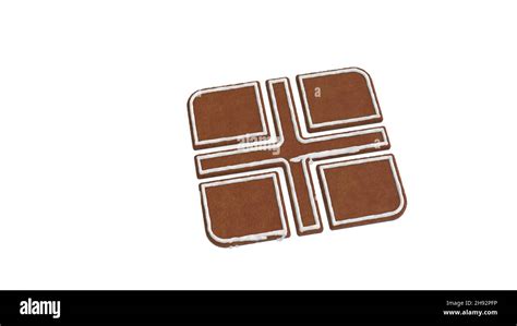 3d Rendering Of Gingerbread Cookie In Shape Of Symbol Of England Flag Isolated On White