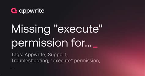 Missing Execute Permission For Role Users Threads Appwrite