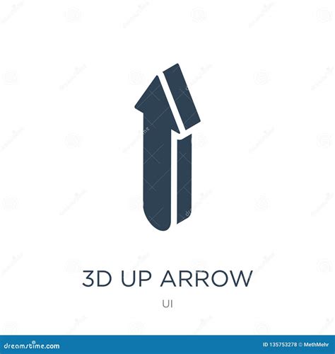 3d Up Arrow Icon In Trendy Design Style 3d Up Arrow Icon Isolated On White Background 3d Up