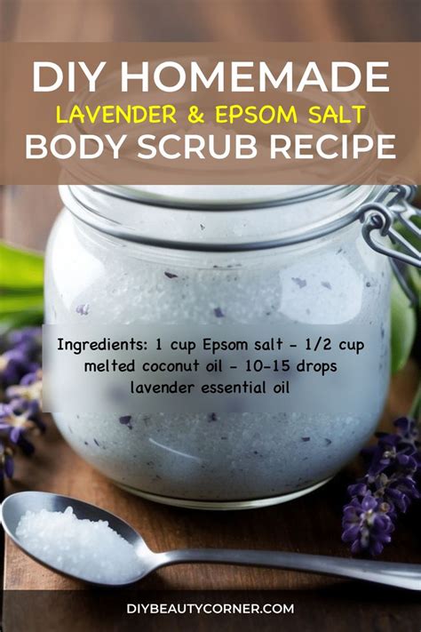 15 Best Diy Homemade Lavender Body Scrub Recipes For Natural Skin Care Lavender And Epson Salt