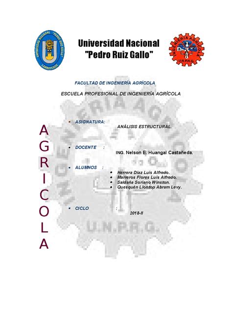 Análisis Estructural De Edificación Facultad De IngenierÍa AgrÍcola Escuela Profesional De