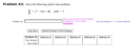 Problem 2 Solve The Following Initial Value