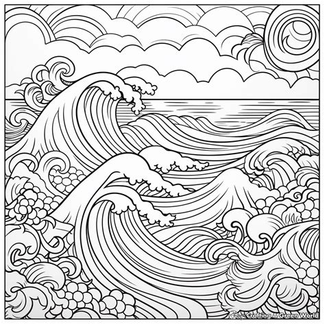 Ocean Waves Coloring Pages For Adults