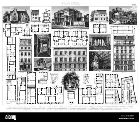 Vintage Architectural Pictures And Plans Of Residensal Buildings From