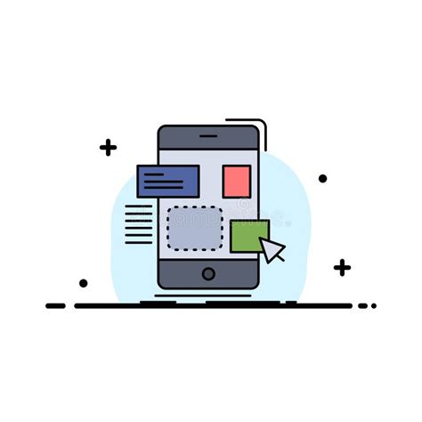drag mobile design ui ux flat color icon vector stock vector