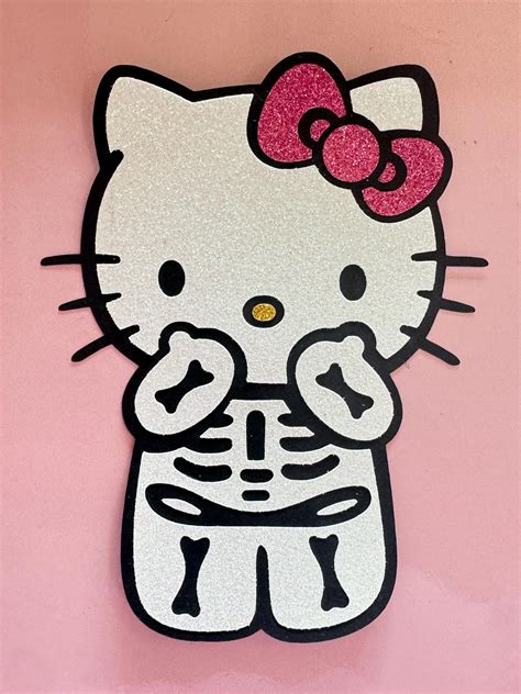 Hk Kitty Skeleton Bouquet Topper Glitter Walpaper Hello Kitty Hello