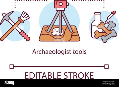 Archeologist Tools Concept Icon Archaeological Expedition Excavation