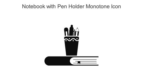 Notebook With Pen Holder Monotone Icon In Powerpoint Pptx Png And Editable Eps Format PPT Example