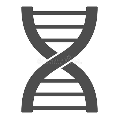 Dna Chain Solid Icon Genetic Biology Concept Vector Graphics Stock