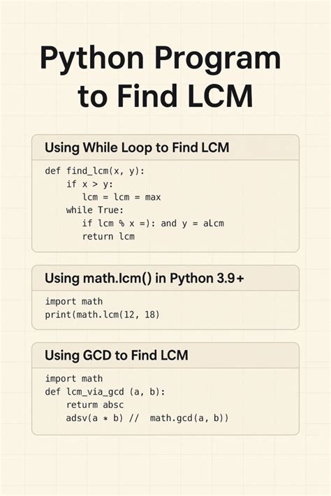 How To Write A Python Program To Find Lcm Emitechlogic