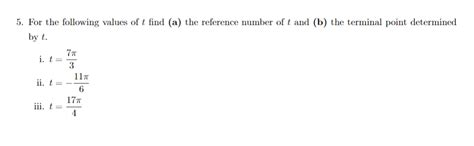 Solved For The Following Values Of T Find A The Chegg