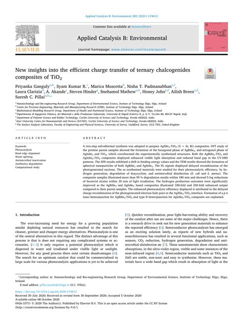 Pdf New Insights Into The Efficient Charge Transfer Of Ternary Chalcogenides Composites Of Tio2