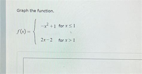 Solved Graph the function.f(x)={-x2+1 for x≤12x-2 for x>1 | Chegg.com