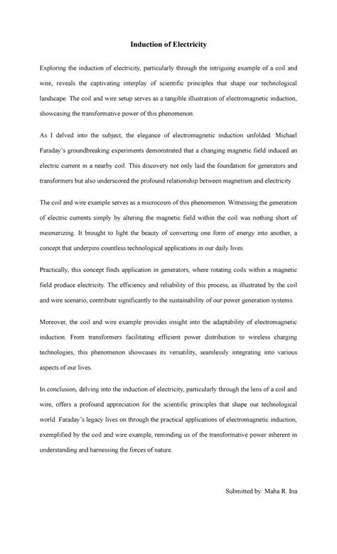 Induction Of Electricity Induction Of Electricity Exploring The