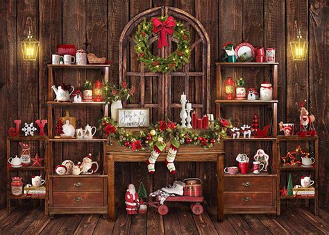Avezano Christmas T Wreath Photography Backdrop Holiday T