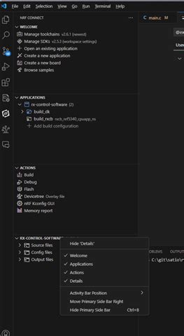 Connected Devices Pane Missing Entirely From NRF Connect Extension Window In VS Code On