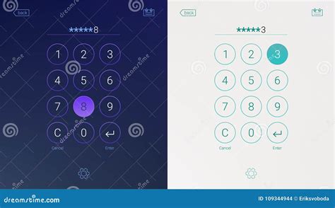 Passcode Interface For Lock Screen Login Or Enter Password Pages Digital Numpad App User