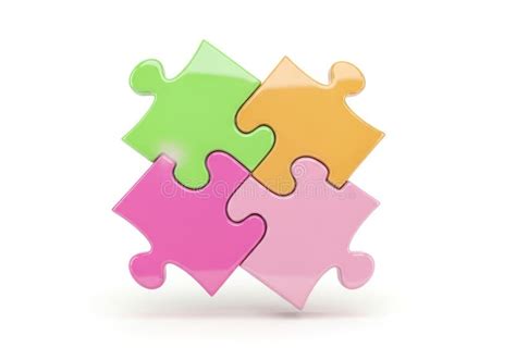 Four Interlocking Puzzle Pieces Stock Illustration Illustration Of