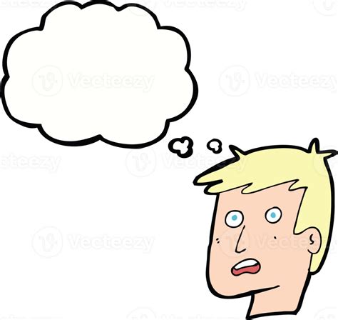 Cartoon Unhappy Face With Thought Bubble 44938605 Png