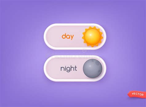 Day And Night Mode Switcher In Cute D Style Gadget Interface Switch To Day And Night Mode For