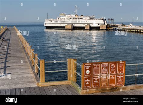Steamship Authority Ferry Mv Marthas Vineyard Waits To Depart From