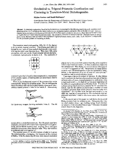 Pdf Octahedral Vs Trigonal Prismatic Coordination And Clustering In Transition Metal