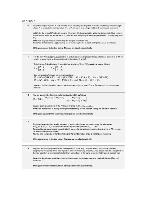 Comp3121 25t3 Final Exam Matrix Multiplication And Flow Networks Studocu