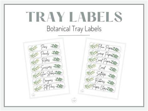 Botanical Tray Labels Teaching Resources