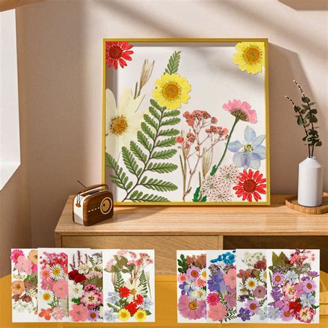 Threns 90pcs Dried Pressed Flowers For Resin Molds Colorful Real