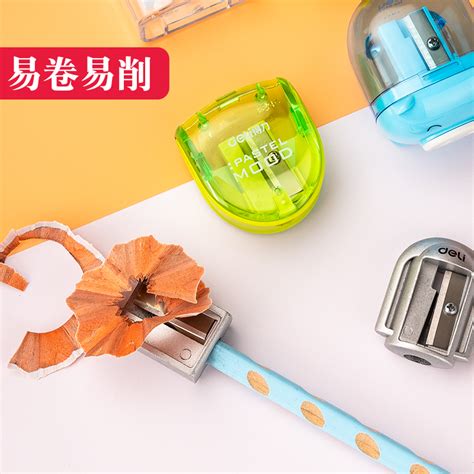 得力卷笔刀儿童小学生小型便携式手动可爱多功能铅笔转笔刀学生用迷你削笔器卡通可爱创意造型简约小巧卷笔刀 虎窝淘