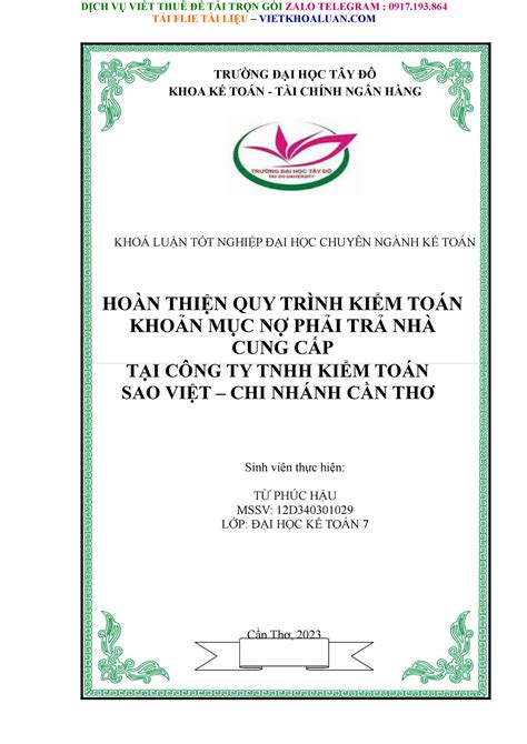 Khoá Luận Tốt Nghiệp Đại Học Chuyên Ngành Kế Toán Quản lý học NEU Studocu